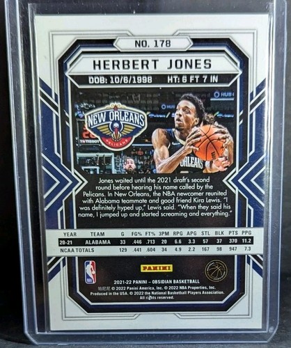 2021-22 Panini NBA Obsidian Herbert Jones RC Green/Yellow Flood # 71/99 ...
