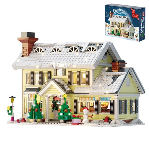 Christmas Holiday House Building Set, LED DIY One Size, White ...