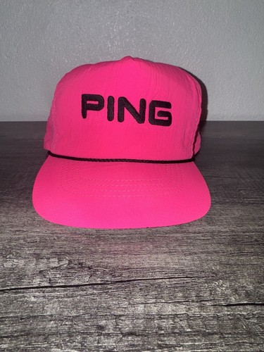 Vintage PING by Karsten Hat Neon Pink Rope Snapback Made in USA Golf Cap | eBay