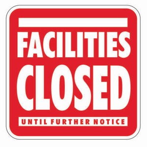 20x20 Facilities Closed Business Vinyl Decal Sticker Safety Quarantine ...