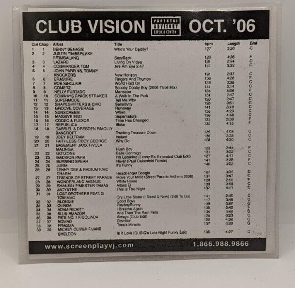 VJ-Pro Series Club Vision October 06 (DVD, Soft Case, Music Videos ...