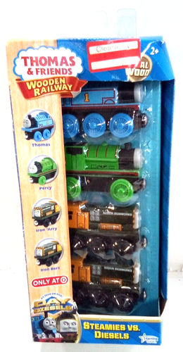 Thomas & Friends Wooden Railway Steamies vs. Diesels Engine 4-Pack ...