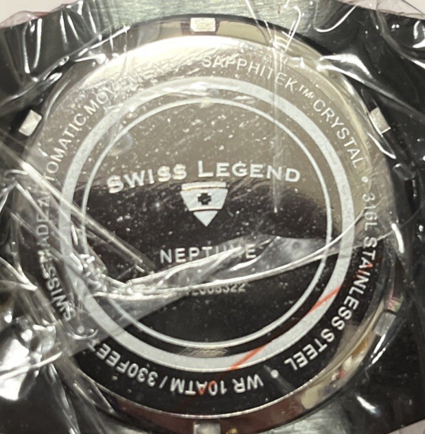 Swiss Legend Men's Swiss Automatic Commander Watch 46mm Black Titanium ...