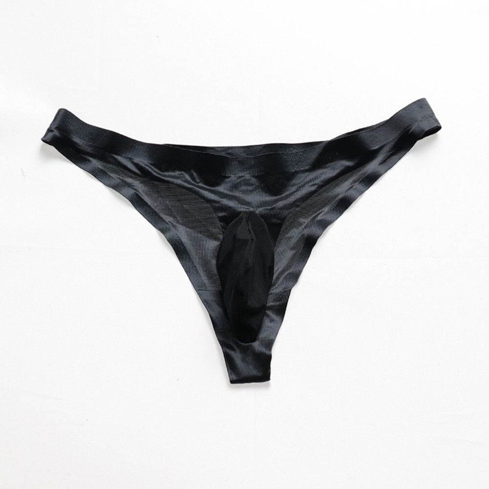 Men Ice-Silk Sexy Sissy Pouch Panties Sheer G-String Underwear Lingerie ...