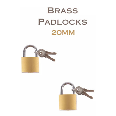 Durable 20mm Brass Padlocks - Pack of 2 with 2 Keys Each | Secure and ...