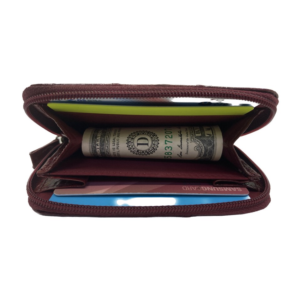 Genuine Eel Skin Coin Purse, Credit Card Zippered Wallet | eBay