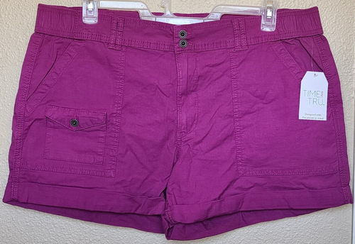 Time And Tru Women's Passionate Plum Mid-Rise Utility Shorts Size 18 BRAND NEW | eBay