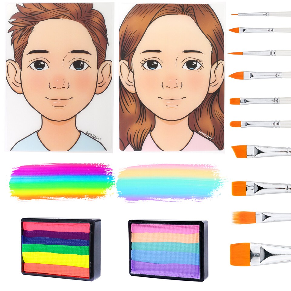 Split Cake Face Paint Kit Face Painting Practice Board Professional ...