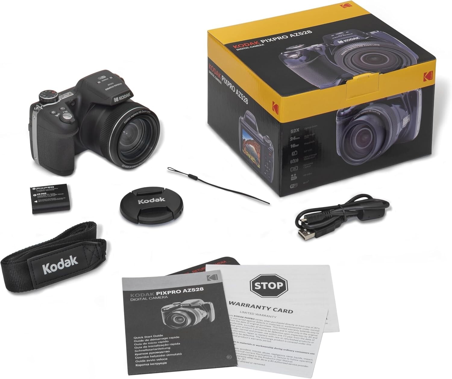 KODAK PIXPRO AZ528 Astro Zoom BSI-CMOS Bridge Digital Camera 16MP 52X ...