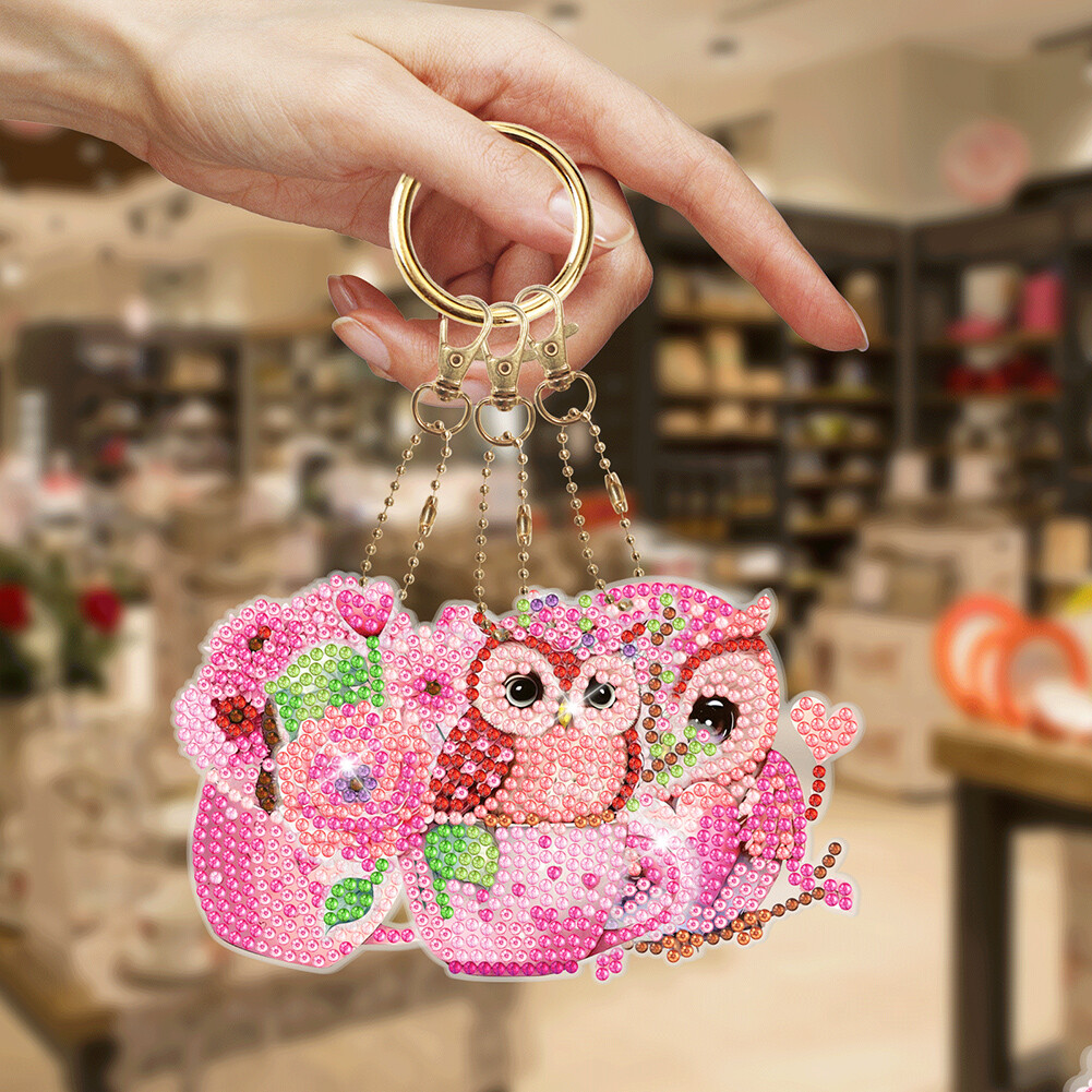 6pcs Diamond Art Keychains Handmade DIY Christmas Decoration Gift ...