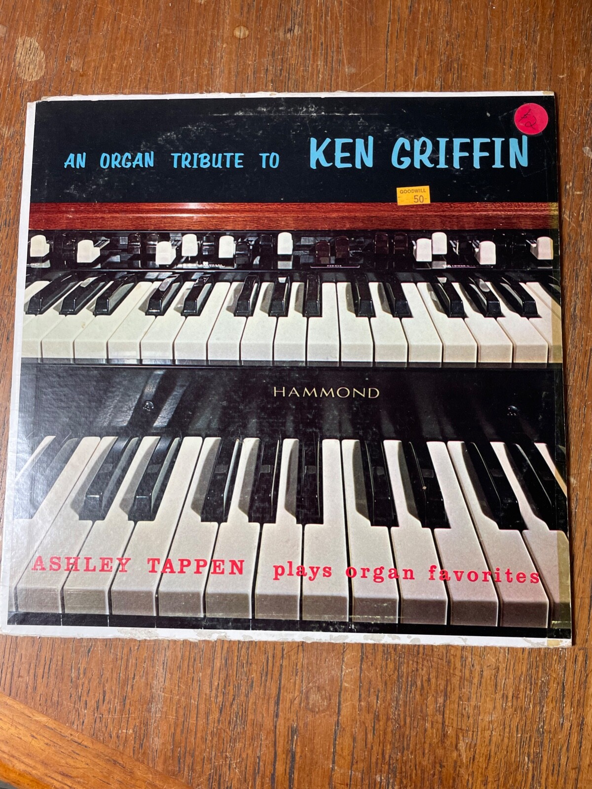 An Organ Tribute to Ken Griffin Ashley Tappen Vintage Vinyl Record 1963 ...