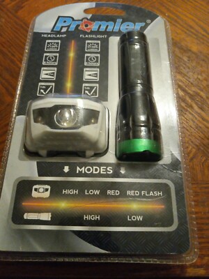Promier Flash Light / Headlamp New With $ Modes High Low Red And Red ...