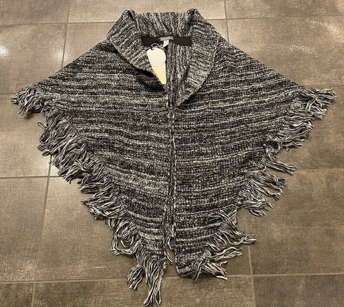 NWT WOMEN'S LARGE TRIANGLE WRAP FRINGED SHAWL CHARCOAL 100% ACRYLIC by ...