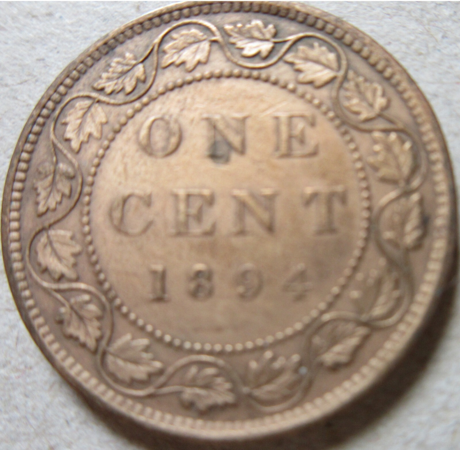 1894 Canada Large Cent Coin. BETTER GRADE KEY DATE PENNY 1p 1c Victoria ...