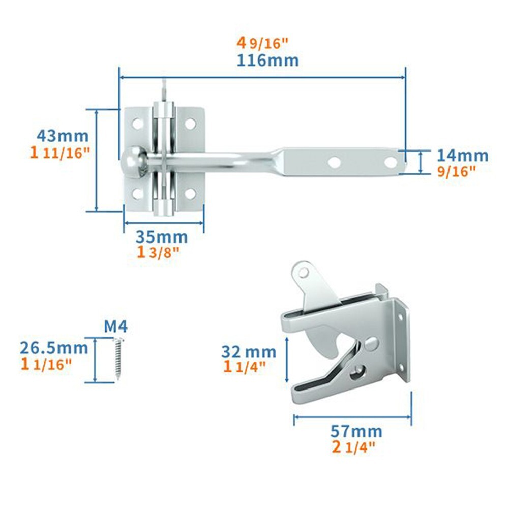 New Generation Automatic Gate Latch Reliable Slam Catch Includes Screws ...