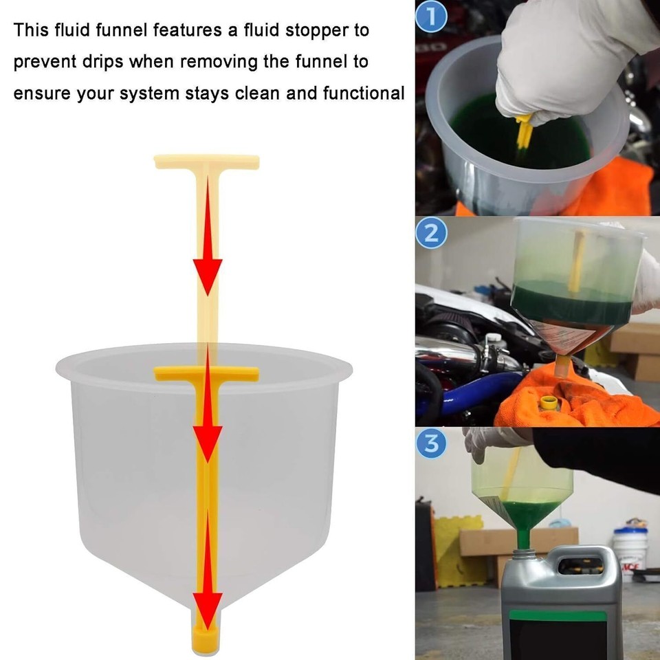Spill Proof Radiator Coolant Filling Funnel Kit 15-pcs Cooling System ...