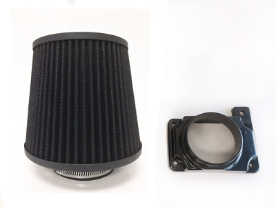 BLACK Intake Filter + MAF Sensor Adapter For 02-06 Mitsubishi Lancer 2 ...