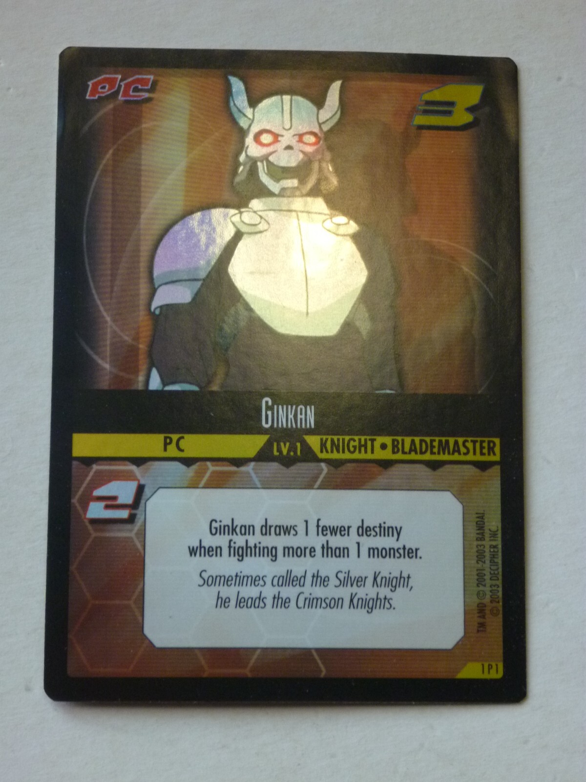 Dot Hack // Enemy Ginkan Knight Blademaster Foil Trading Card 1P1 Near-Mint TCG | eBay