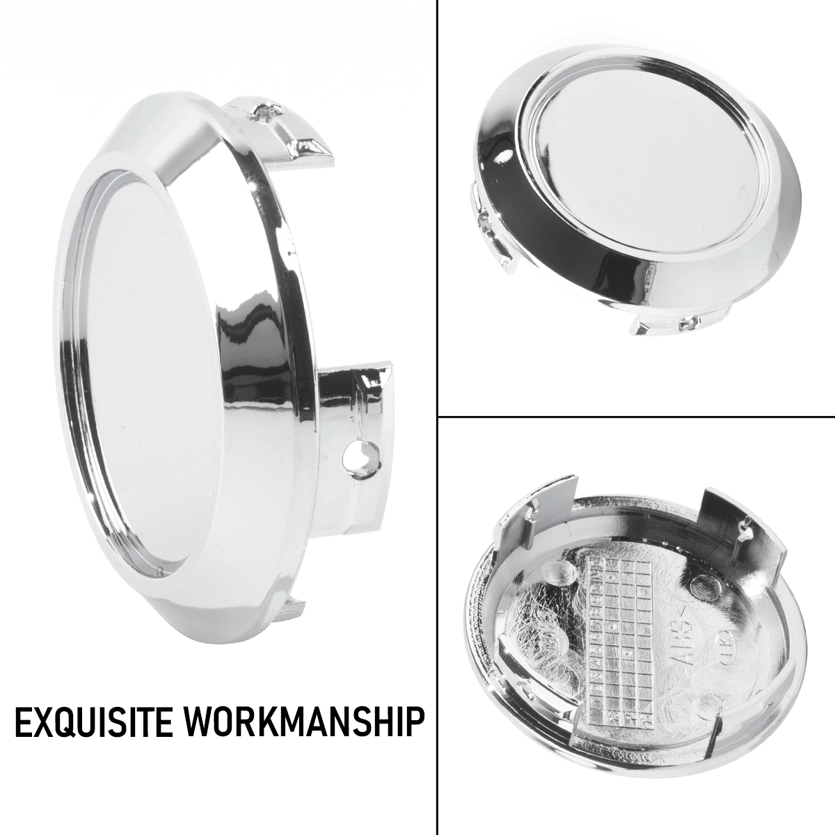 4pcs 64mm 2.53in Chrome Wheel Rim Center Caps Replacements ID:60mm(2 ...