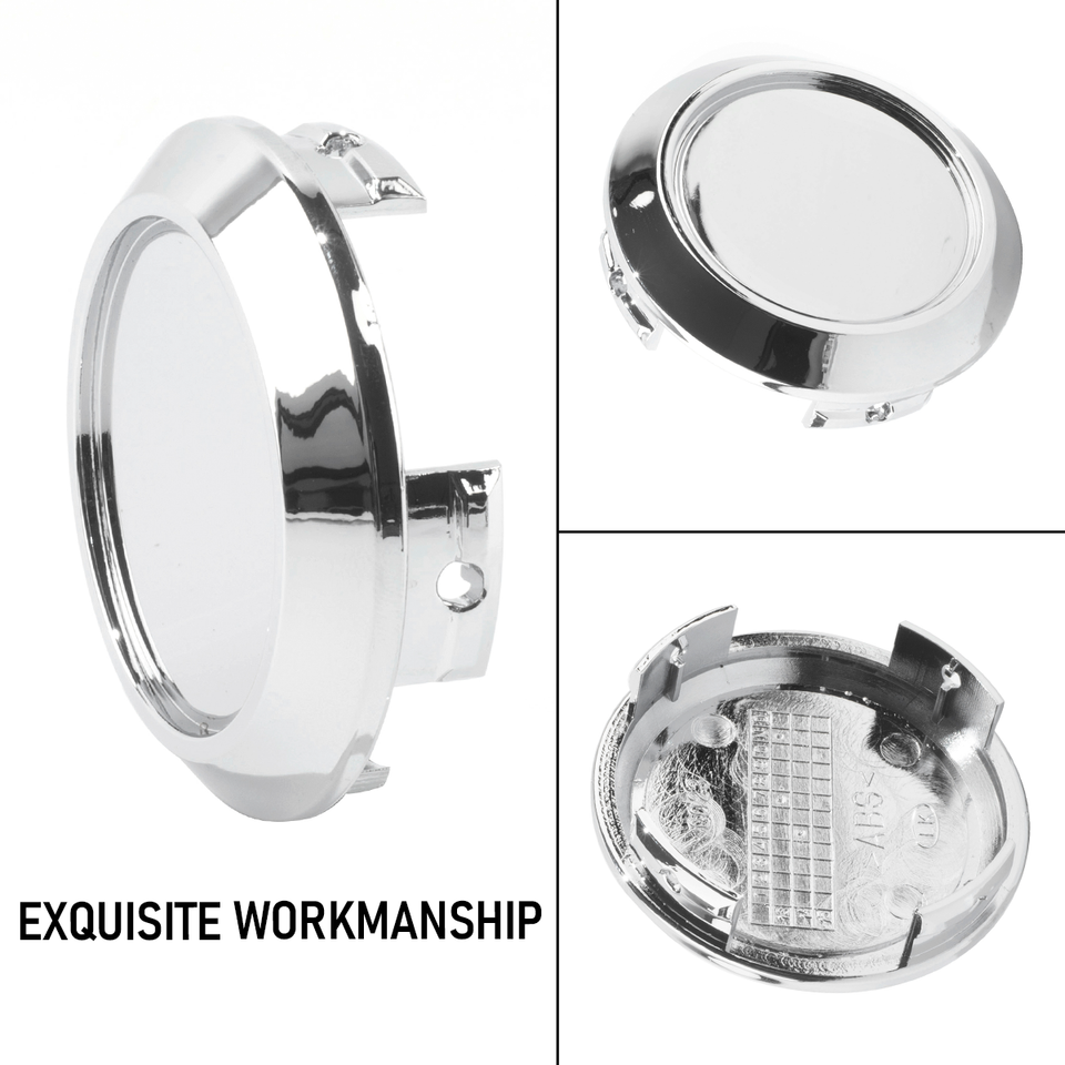 4pcs 64mm 2.53in Chrome Wheel Rim Center Caps Replacements ID:60mm(2 ...