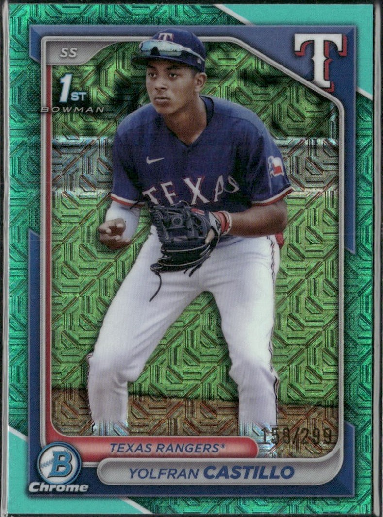 2024 Bowman Chrome - Prospects Yolfran Castillo #BCP-159 Aqua Mojo ...