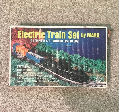 Vintage Electric Train Set by MARX Locomotive, Caboose, Tender, Track ...