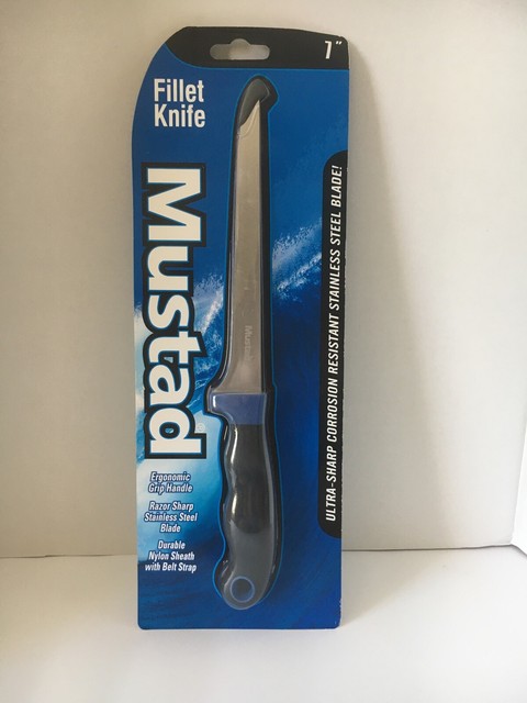 Mustad Fillet Knife 7 Inch Razor Sharp Stainless Steel Blade With Nylon ...
