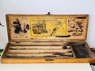 VTG EXCELSIOR SIGN&PRICE MARKERS RUBBER STAMP SET&BOX ADVERTISING*NOT ...