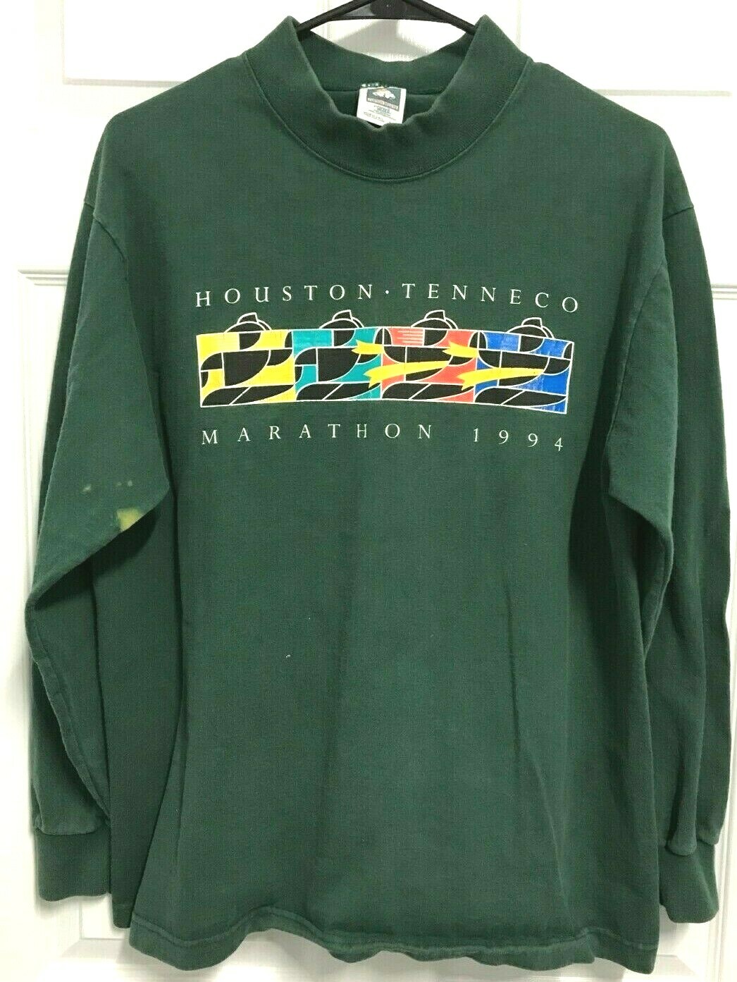 HOUSTON TENNECO Marathon 1994 Adult Vintage Green Pul… - Gem