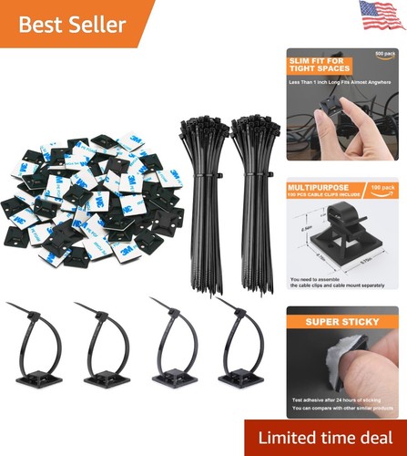 Cable Tie Mounts 3/4Inch Adhesive nylon clips fasteners for home ...
