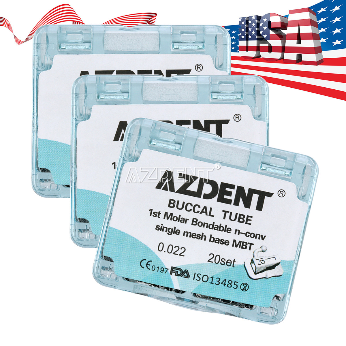 5X AZDENT Dental Buccal Tube 1st Molar MBT.022 Mesh Base Bondable Non ...