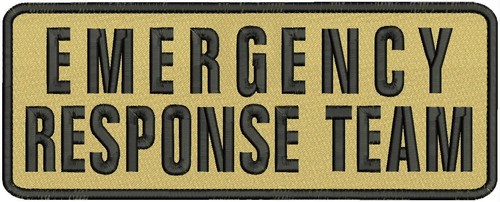 emergency response teamembroidery patches 4x11 hook on back tan/black ...