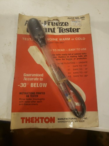 Vintage Thexton No.203 Cold/warm Chek Disc-Type Coolant Anti-Freeze Tester
