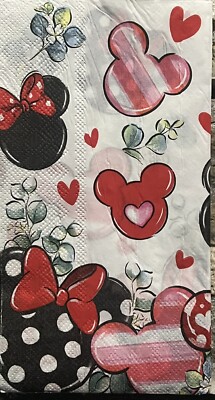 TWO Individual Paper Dinner Decoupage Napkins - VALENTINE Disney Minnie ...