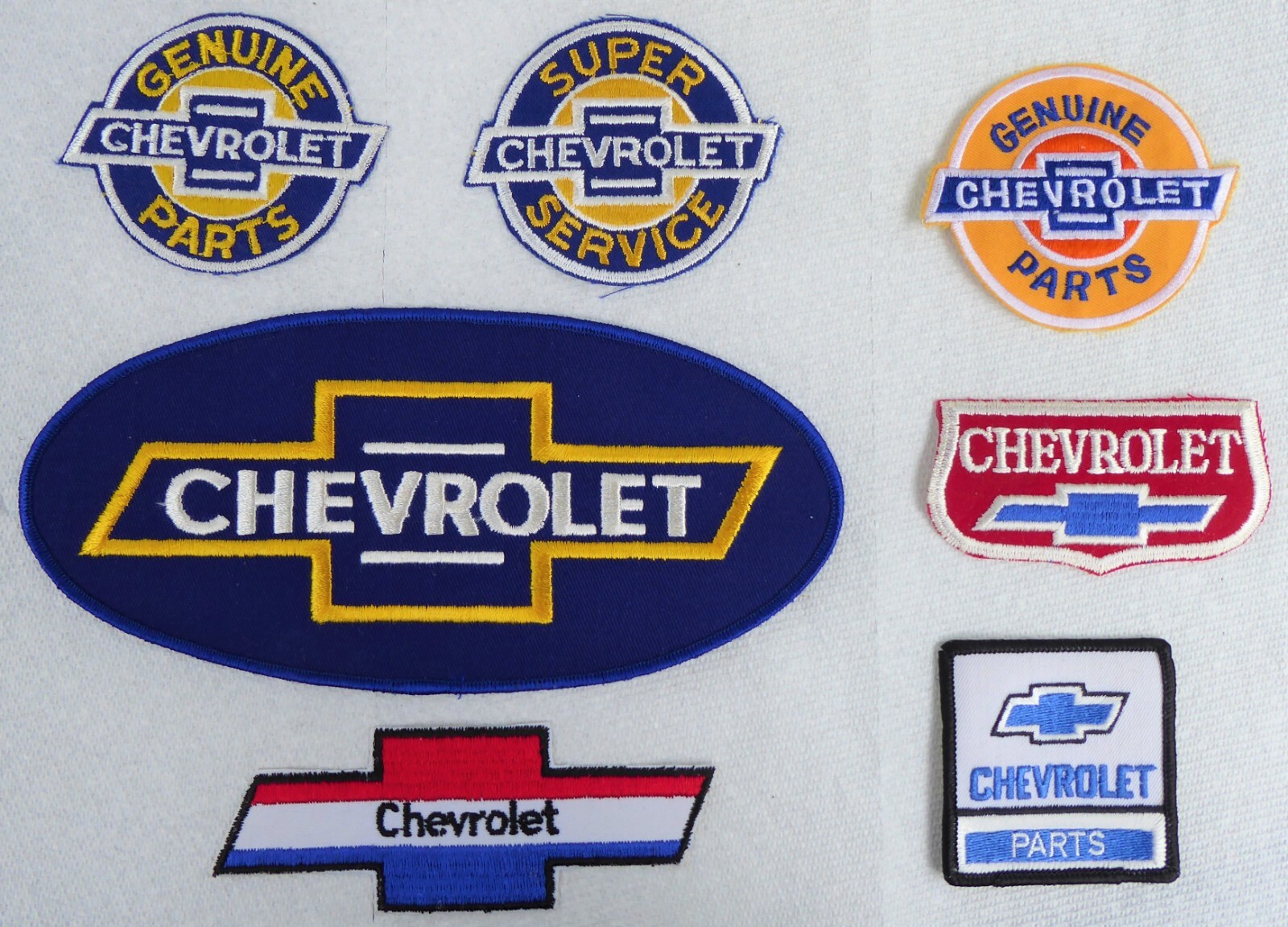 Vintage Chevrolet Patch Lot (7) Chevy Bow Tie Service Parts No ...