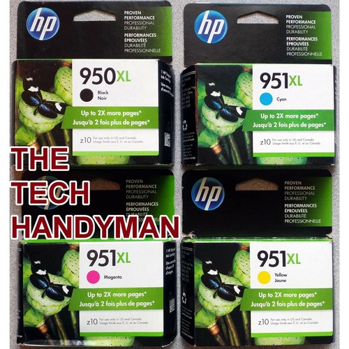 4-PACK HP GENUINE 950XL BLACK & 951XL COLOR INK (RETAIL BOX) OFFICEJET ...