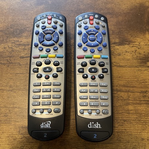 Lot Of 2 Dish Cable TV Wireless Television Remote Controls 21.0 IR/UHF ...