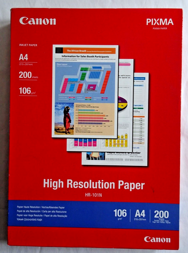 Canon HR-101N High Resolution Paper - A4 - 200 Sheets | eBay