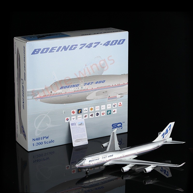 1:200 SQ Wings Boeing House Color B747-400 N401PW Diecast Aircraft ...