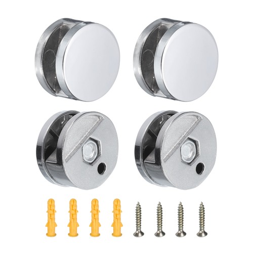 4Pcs Zinc Alloy Mirror Floating Glass Clips, Clamp Bathroom Mirrors | eBay