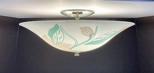 Vintage Large Post Modern Retro Floral Pop Art Glass Ceiling Light ...