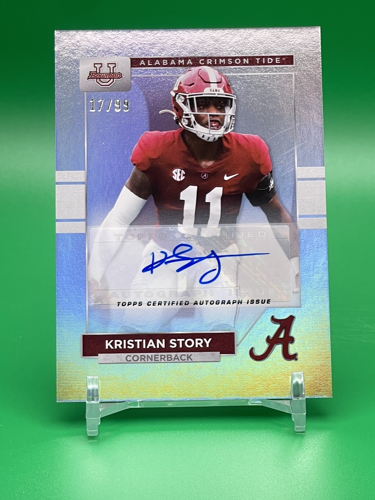 🐘 KRISTIAN STORY 2023 Bowman U University Alabama Rainbow Foil Auto 17/ ...