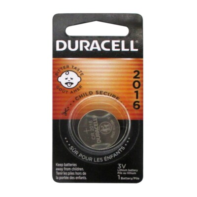 1 x 2016 Duracell Coin Cell Battery - Lithium 3V - (CR2016, ECR2016 ...