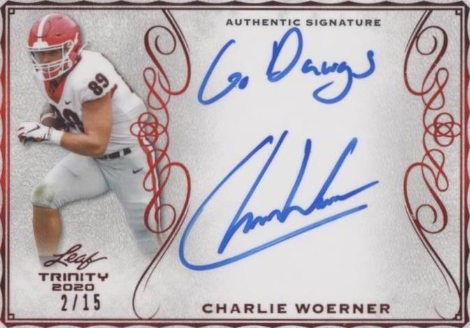2020 Leaf Trinity - Signatures Charlie Woerner #A-CW2 Red Foil /15 (AU ...
