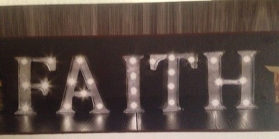 New Apothecary 5 Piece Metal LED "FAITH" Marquee Sign W/Timer Battery ...