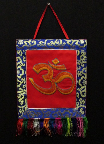 Th203 Tibetan Hindu Sanskrit Om Embroidered Thanka Thangka Wall Hanging ...