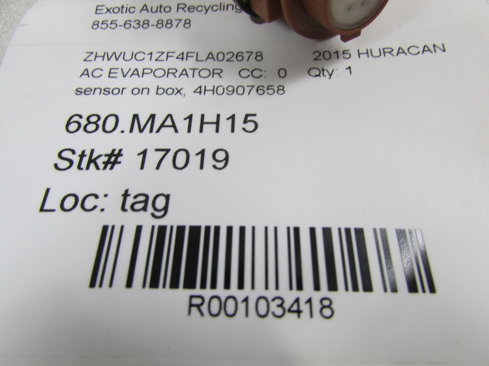 Lamborghini Huracan AC Pressure Switch P/N 4H0959126A for sale online ...