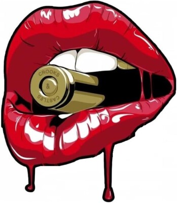 RED LIPS WITH BULLET BUMPER STICKER LAPTOP STICKER WINDOW STICKER | eBay