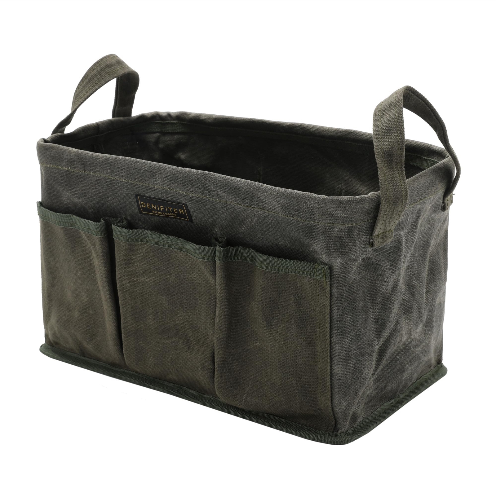 Tool Bag for Organizing Waxed Canvas Wide Open Top Tool Tote Bag with 6 ...