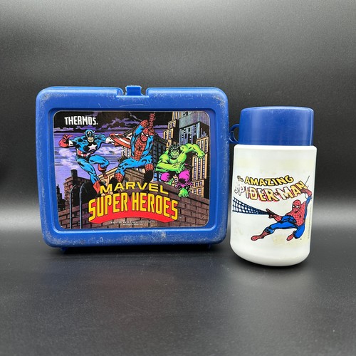Vintage 1990s Thermos Marvel Super Heroes Amazing Spiderman Lunch Box ...